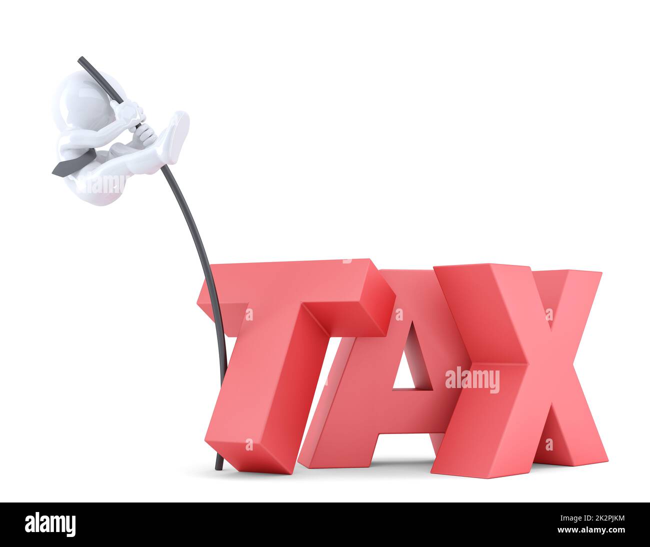 Business men jumping over 'TAX' sign using high pole. Isolated ...