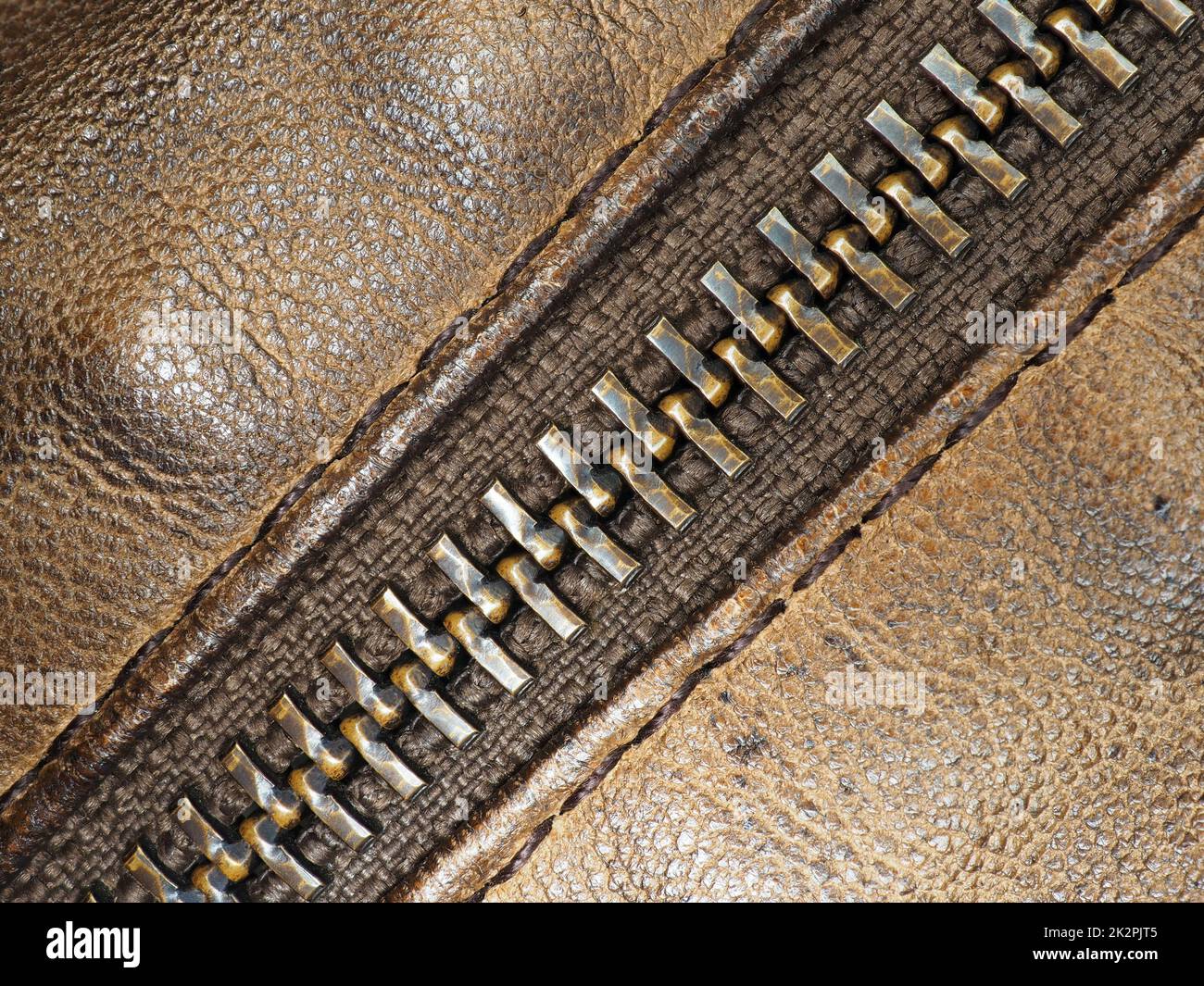 Zipper brown leather jacket hi-res stock photography and images - Alamy