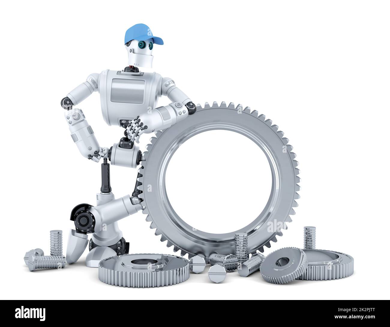 Engineer robot. Technology concept. Isolated. Contains clipping path ...