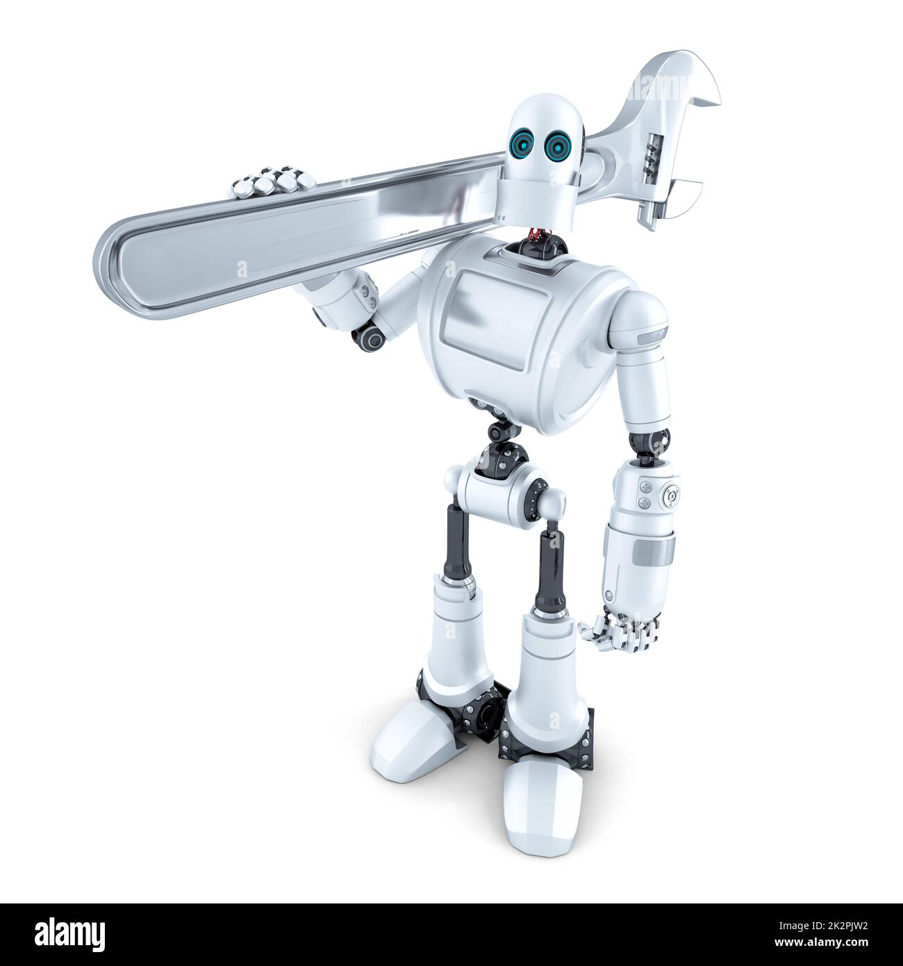 Robot with adjustable wrench. Isolated. Contains clipping path Stock ...