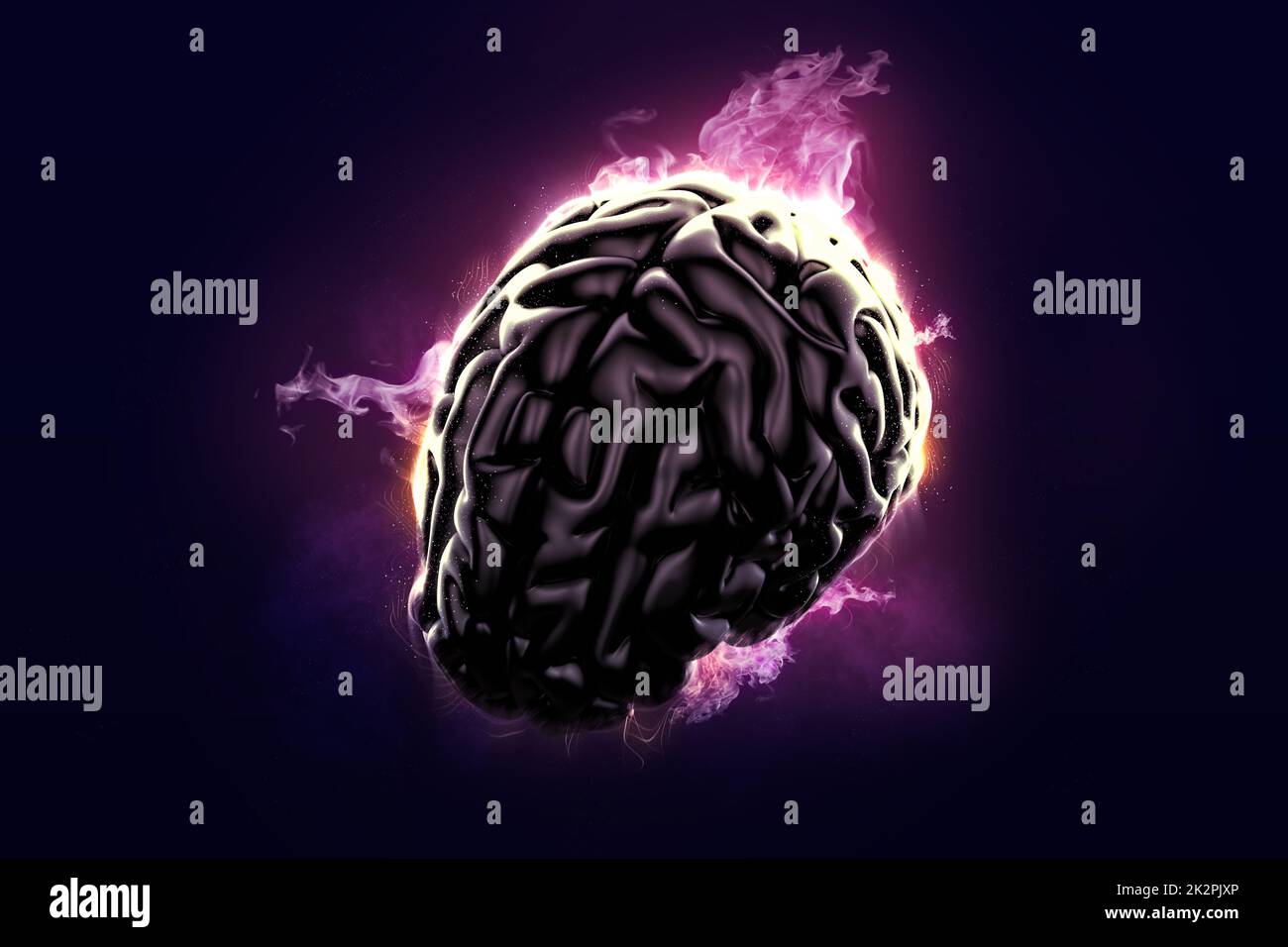 Burning brain. Conceptual illustration Stock Photo - Alamy