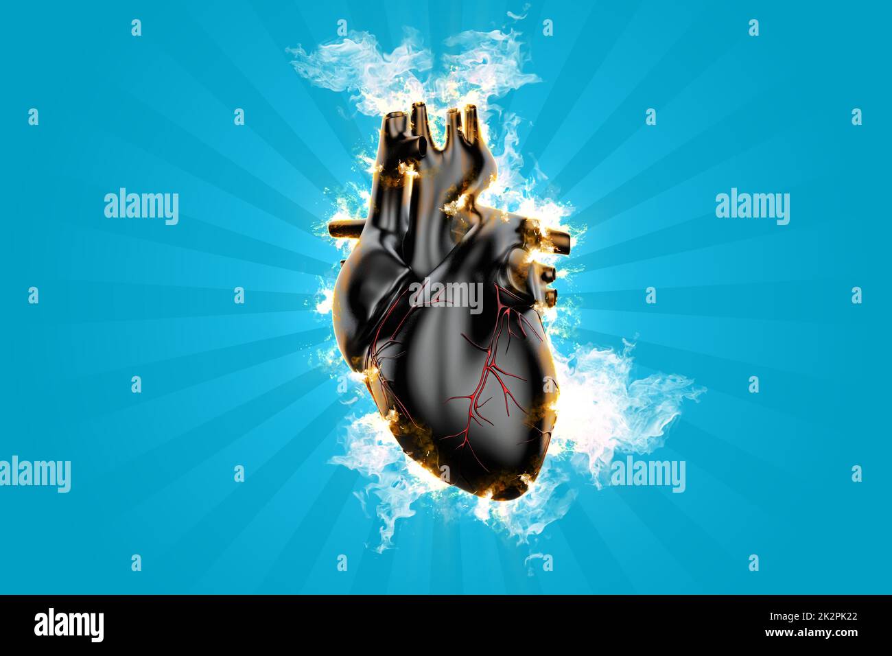 Burning heart. 3d illustration Stock Photo - Alamy