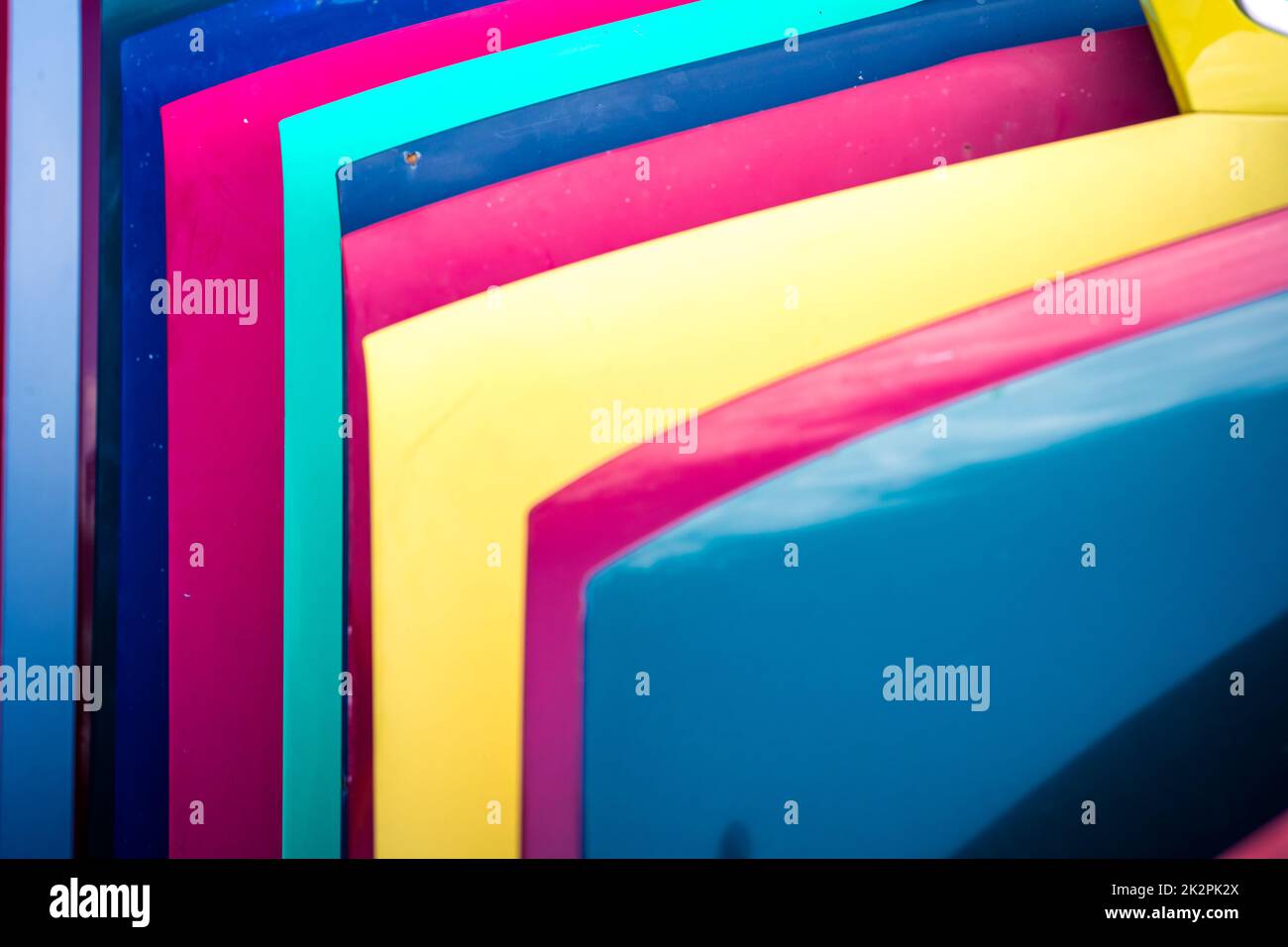 different colored car doors at a car wrecker Stock Photo - Alamy