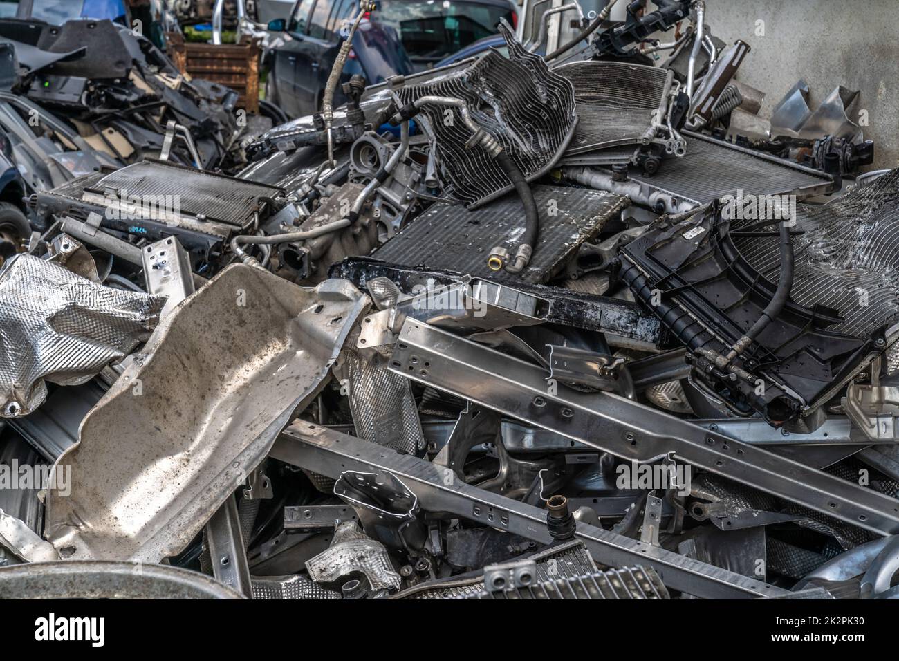 parts of dismantled cars at the car wreck Stock Photo - Alamy