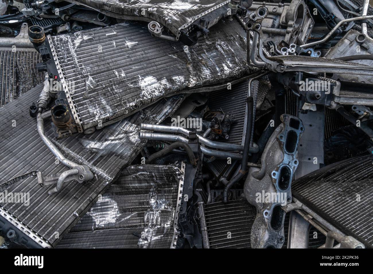 broken cars at a car wreck Stock Photo - Alamy
