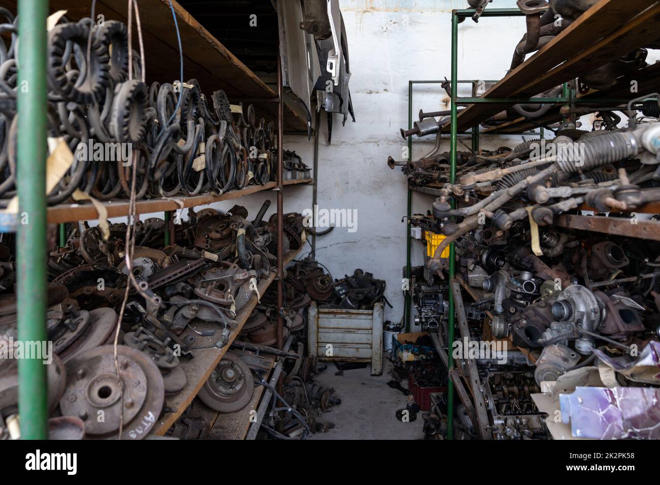 parts of dismantled cars at the car wreck Stock Photo - Alamy