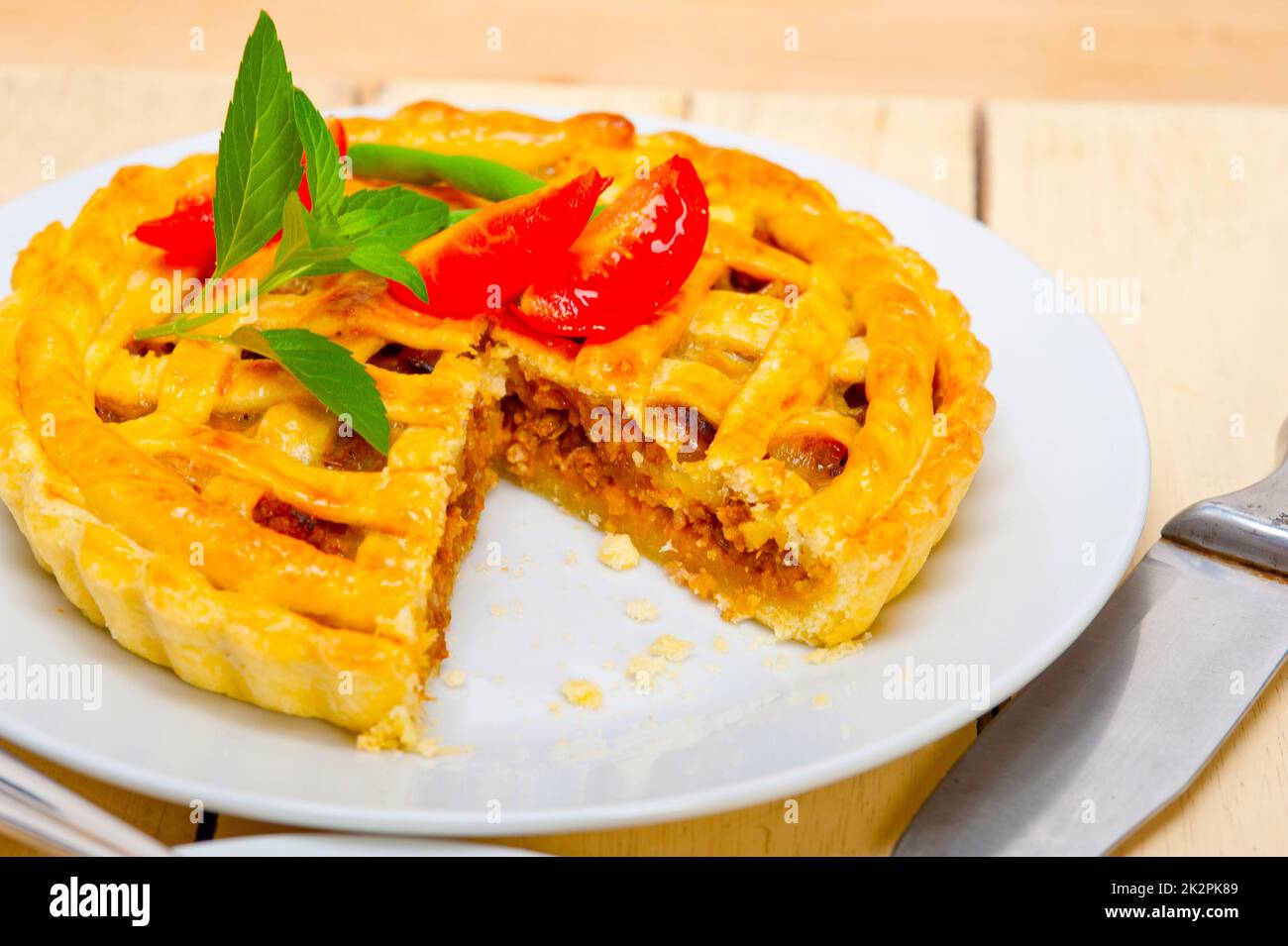 home made beef pie Stock Photo - Alamy