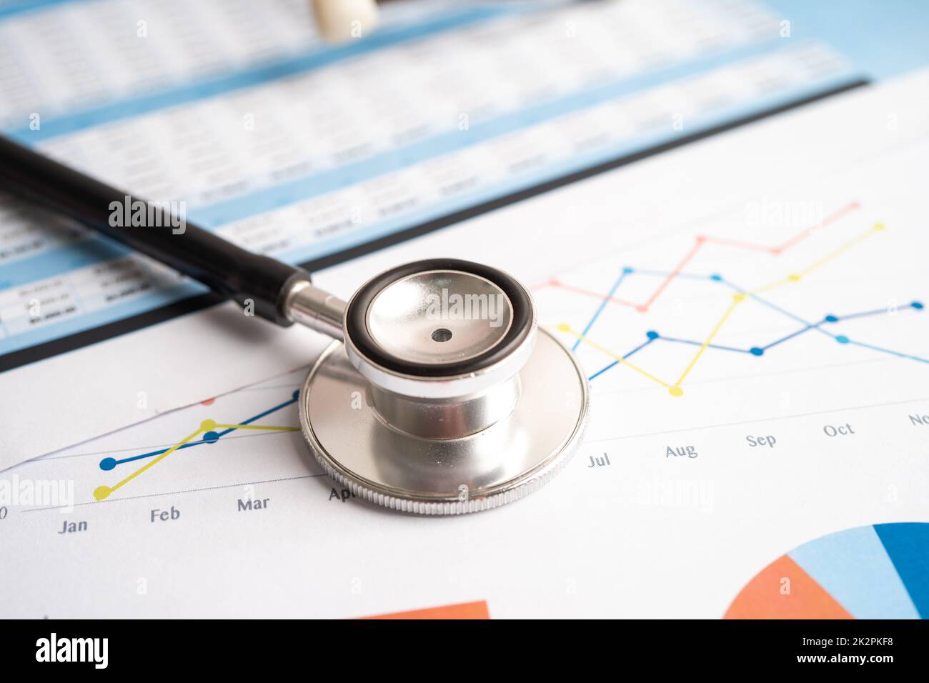 Stethoscope on graphs charts hi-res stock photography and images - Alamy