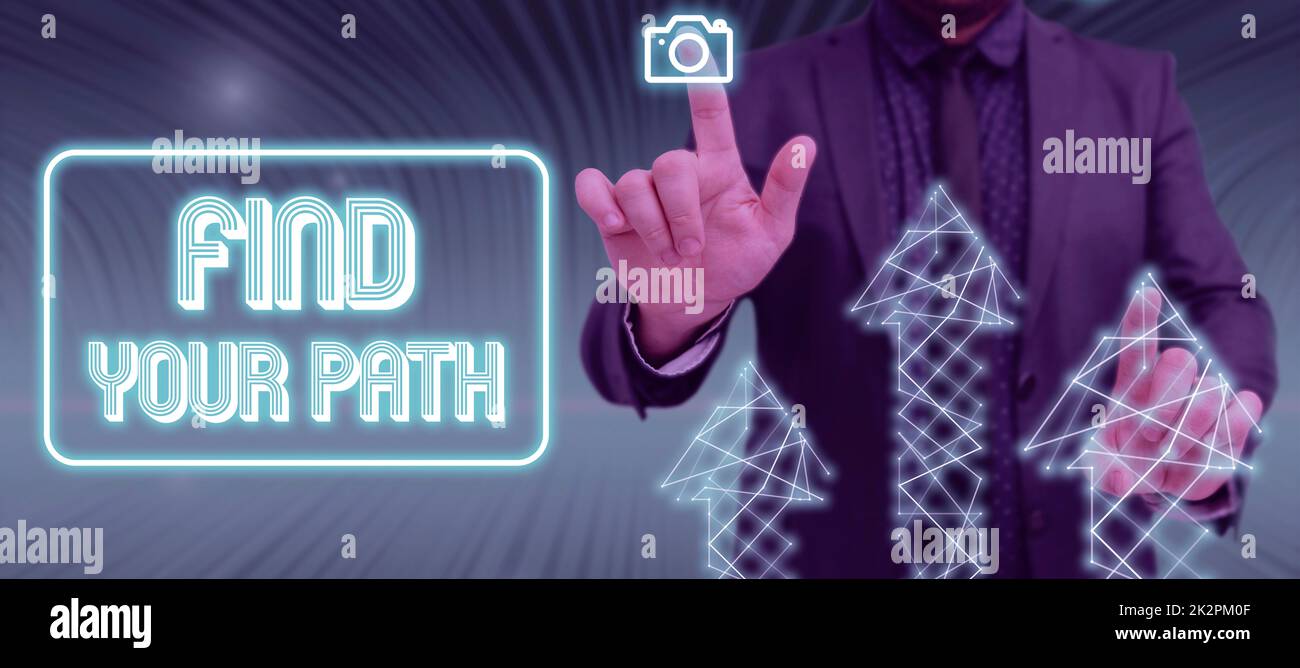 Writing displaying text Find Your Path. Word for Search for a way to ...