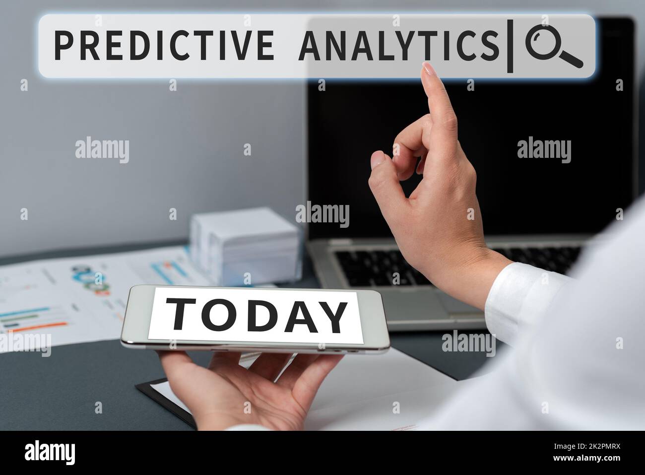 Text caption presenting Predictive Analytics. Business idea Optimize ... Text caption presenting Predictive Analytics. Business idea Optimize ...