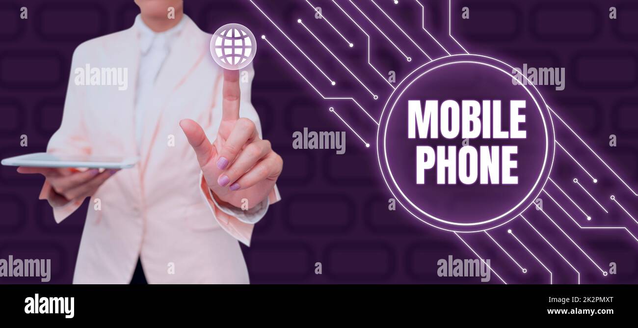 Writing displaying text Mobile Phone. Conceptual photo A handheld ...