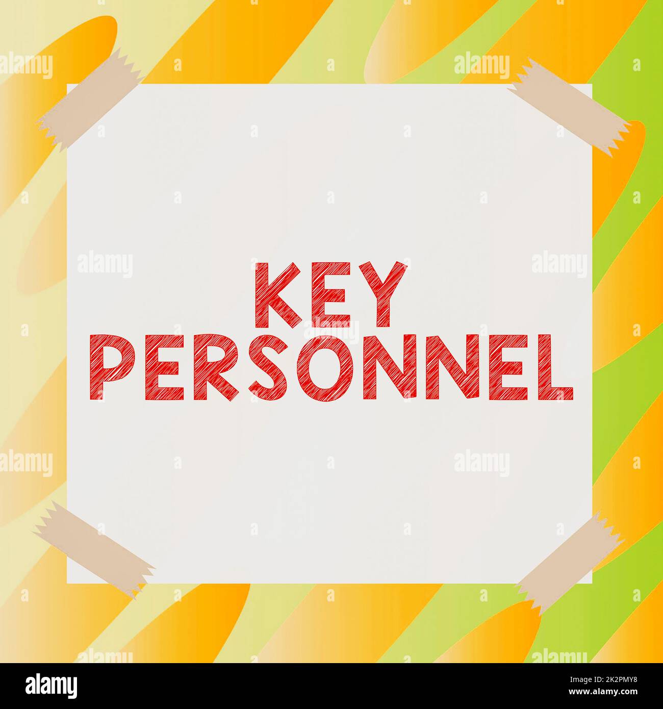 Text caption presenting Key Personnel. Business approach Program ...
