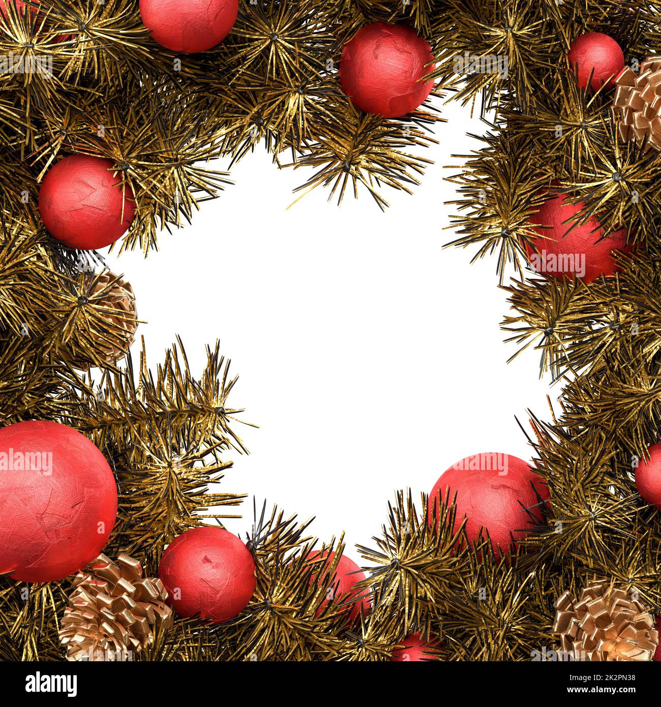 Traditional Christmas wreath frame. 3D Rendering Stock Photo - Alamy