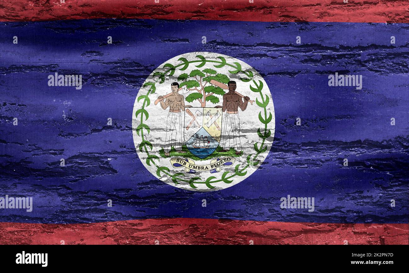Belize flag - realistic waving fabric flag Stock Photo - Alamy
