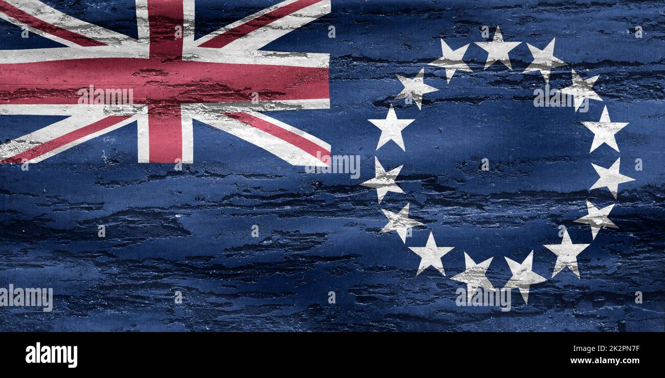 Cook Islands flag - realistic waving fabric flag Stock Photo - Alamy