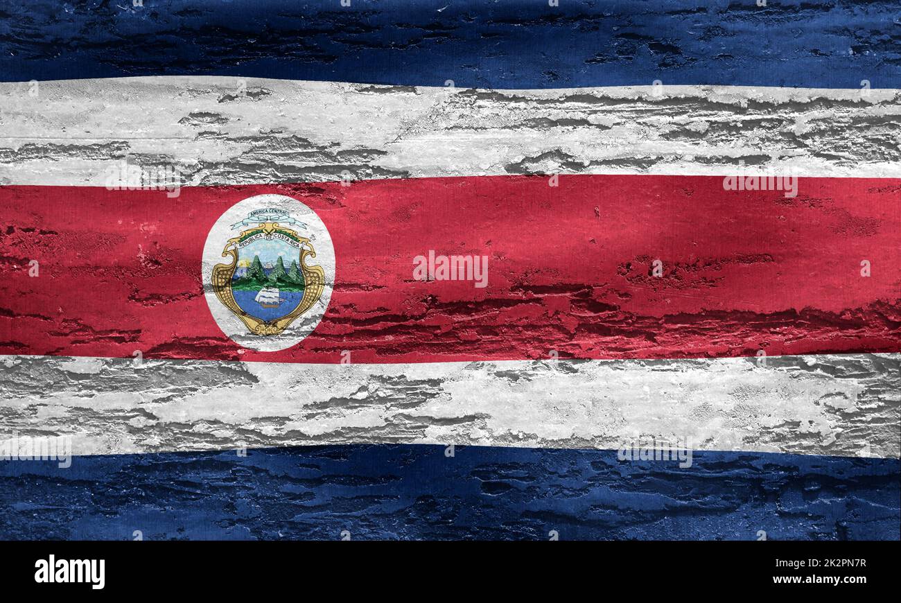 Costa Rica flag - realistic waving fabric flag Stock Photo - Alamy