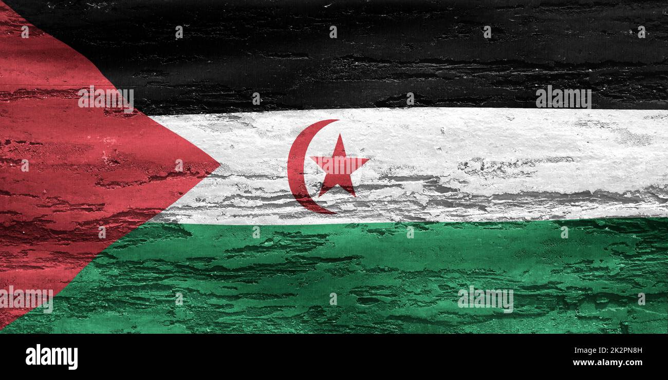 Western Sahara flag - realistic waving fabric flag Stock Photo - Alamy