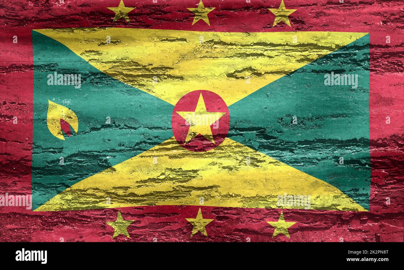 Grenada flag - realistic waving fabric flag Stock Photo - Alamy
