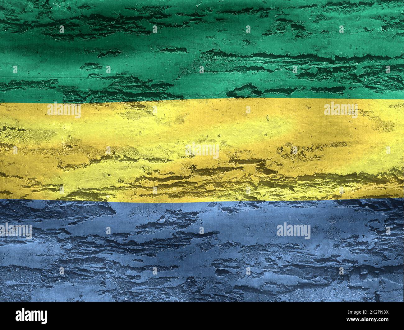 Gabon flag - realistic waving fabric flag Stock Photo - Alamy