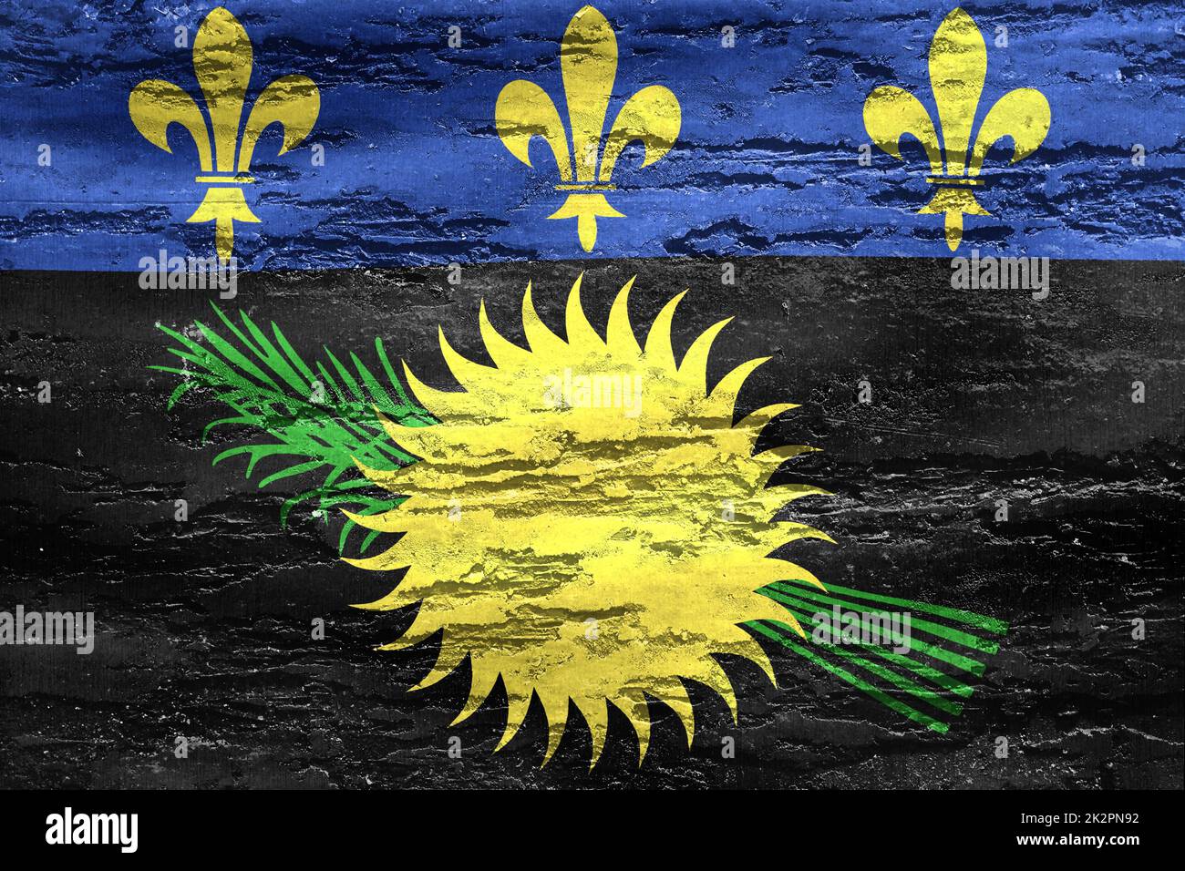 Guadeloupe flag - realistic waving fabric flag Stock Photo - Alamy