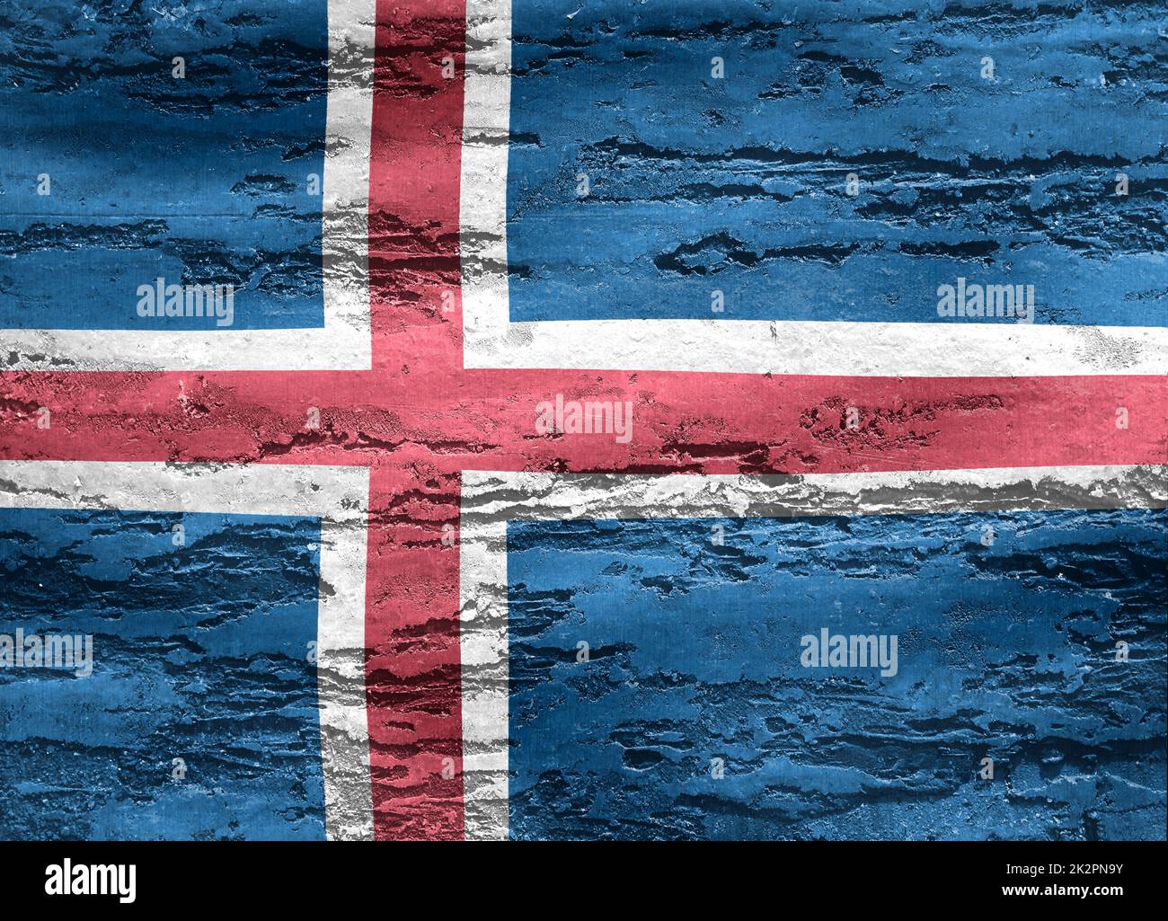 3D-Illustration of a Iceland flag - realistic waving fabric flag Stock ...