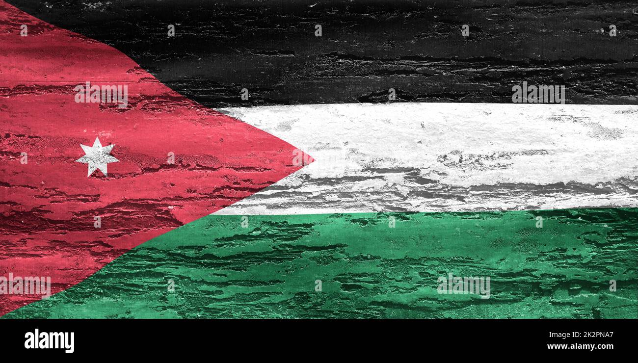 3D-Illustration of a Jordan flag - realistic waving fabric flag Stock ...