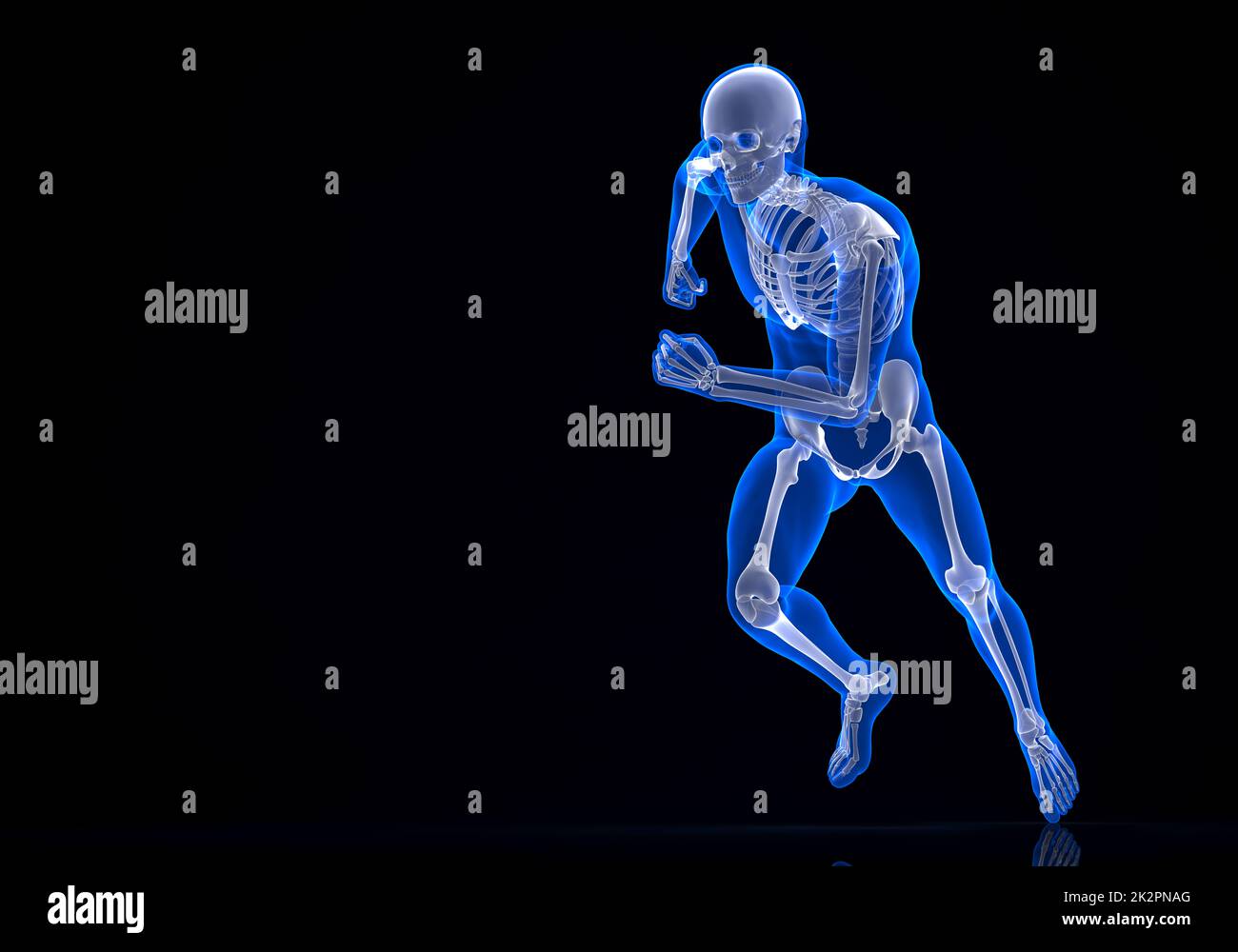Running 3d Skeleton. Contains clipping path Stock Photo - Alamy
