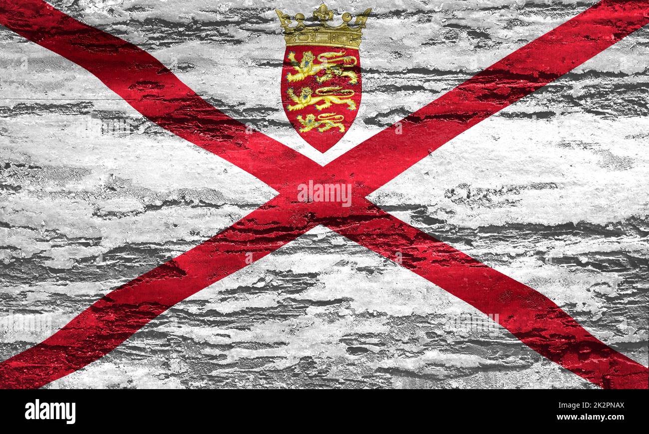3D-Illustration of a Jersey flag - realistic waving fabric flag Stock ...