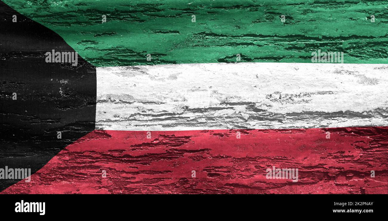 3D-Illustration of a Kuwait flag - realistic waving fabric flag Stock ...