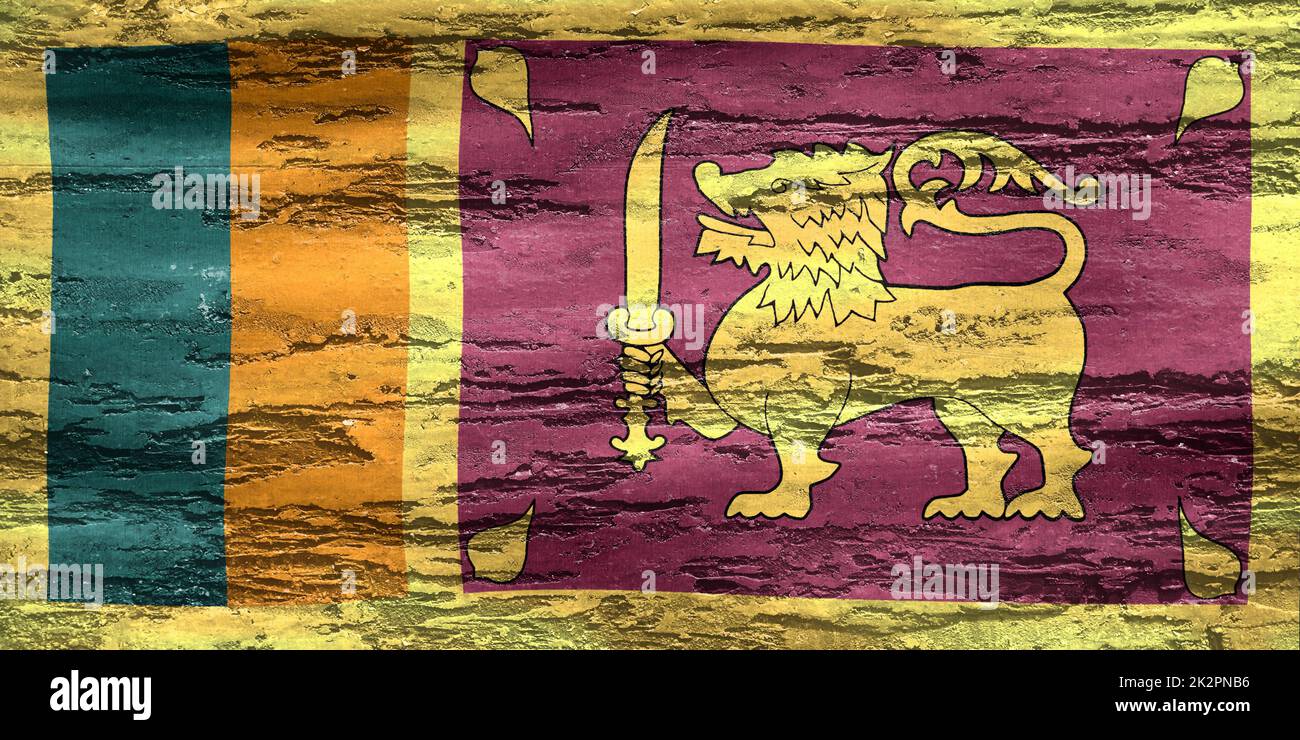 3D-Illustration of a Sri Lanka flag - realistic waving fabric flag ...