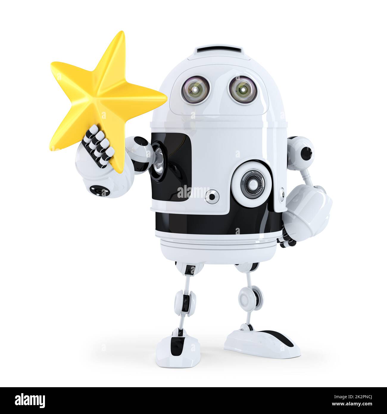 3D Robot with golden star. Isolated. Contains clipping path Stock Photo ...