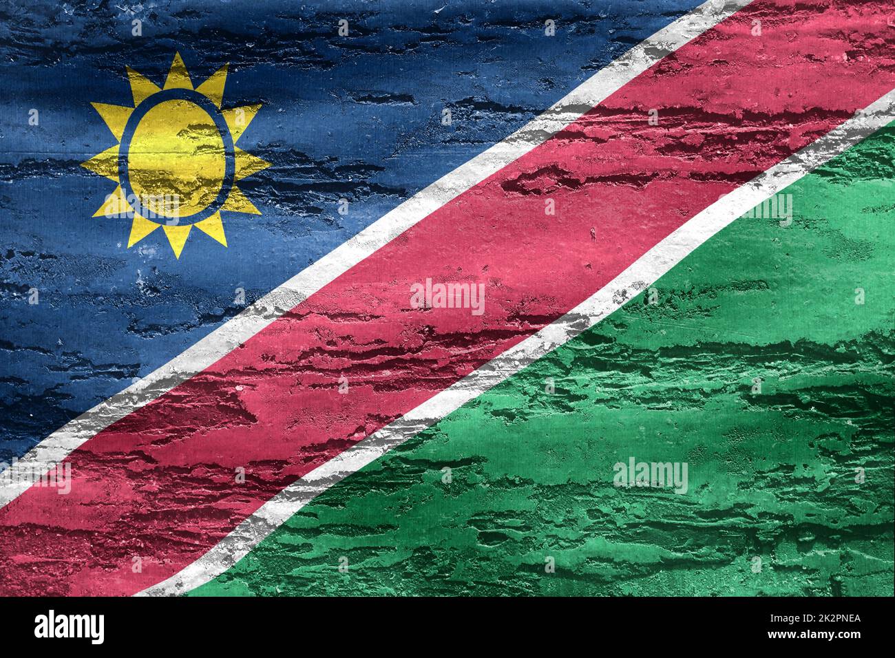 3D-Illustration of a Namibia flag - realistic waving fabric flag Stock ...