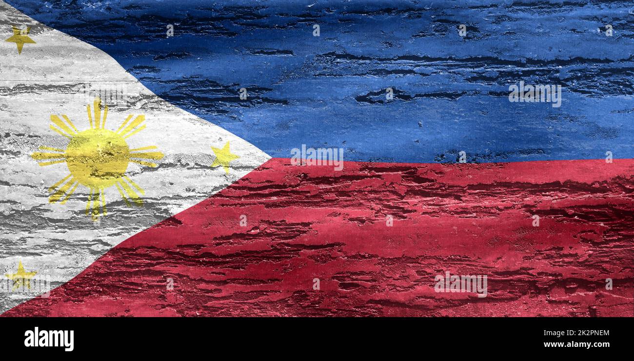 3D-Illustration of a Philippines flag - realistic waving fabric flag ...