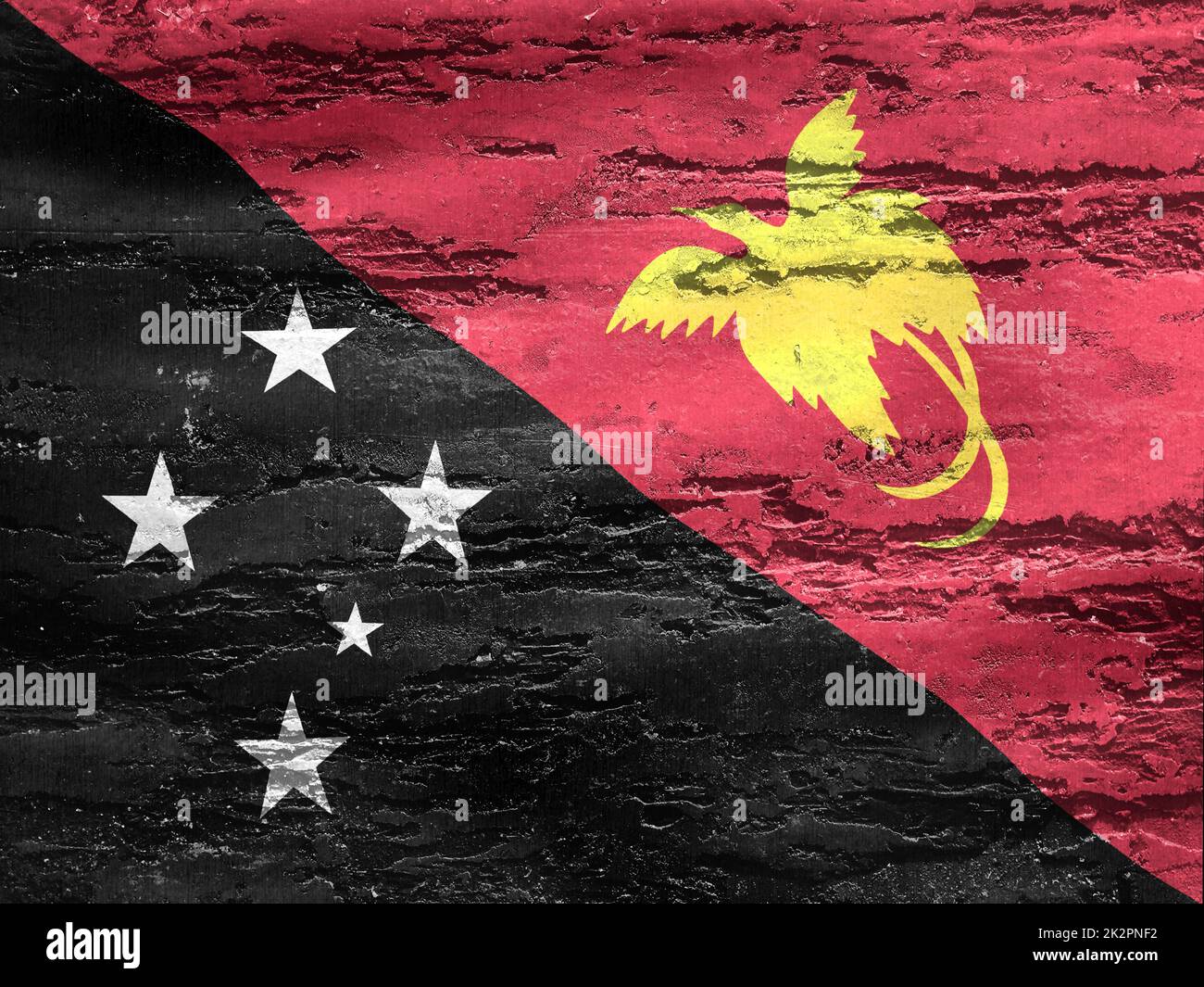3D-Illustration of a Papua New Guinea flag - realistic waving fabric ...