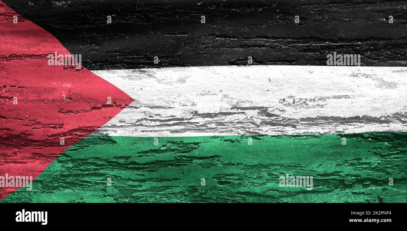 3D-Illustration of a Palestine flag - realistic waving fabric flag ...