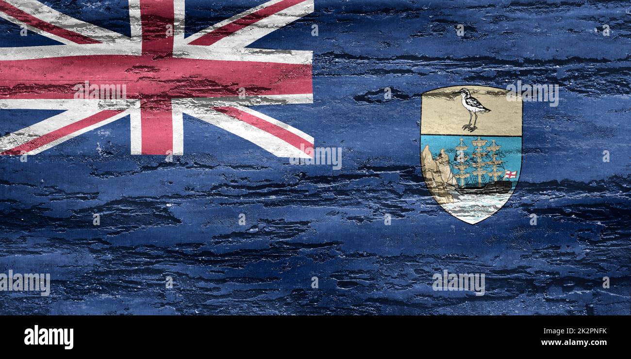 3D-Illustration of a Saint Helena flag - realistic waving fabric flag ...