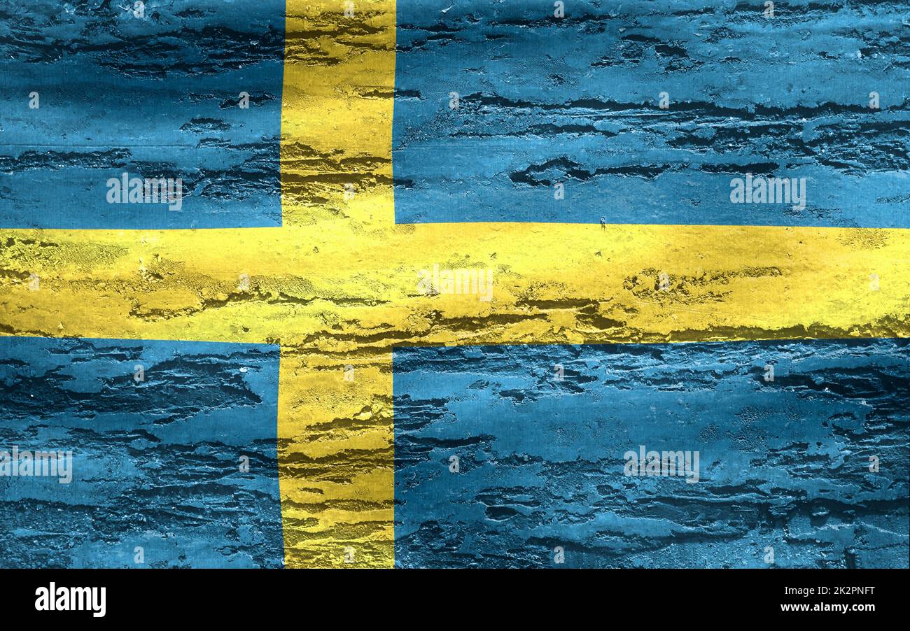 3D-Illustration of a Sweden flag - realistic waving fabric flag Stock Photo - Alamy