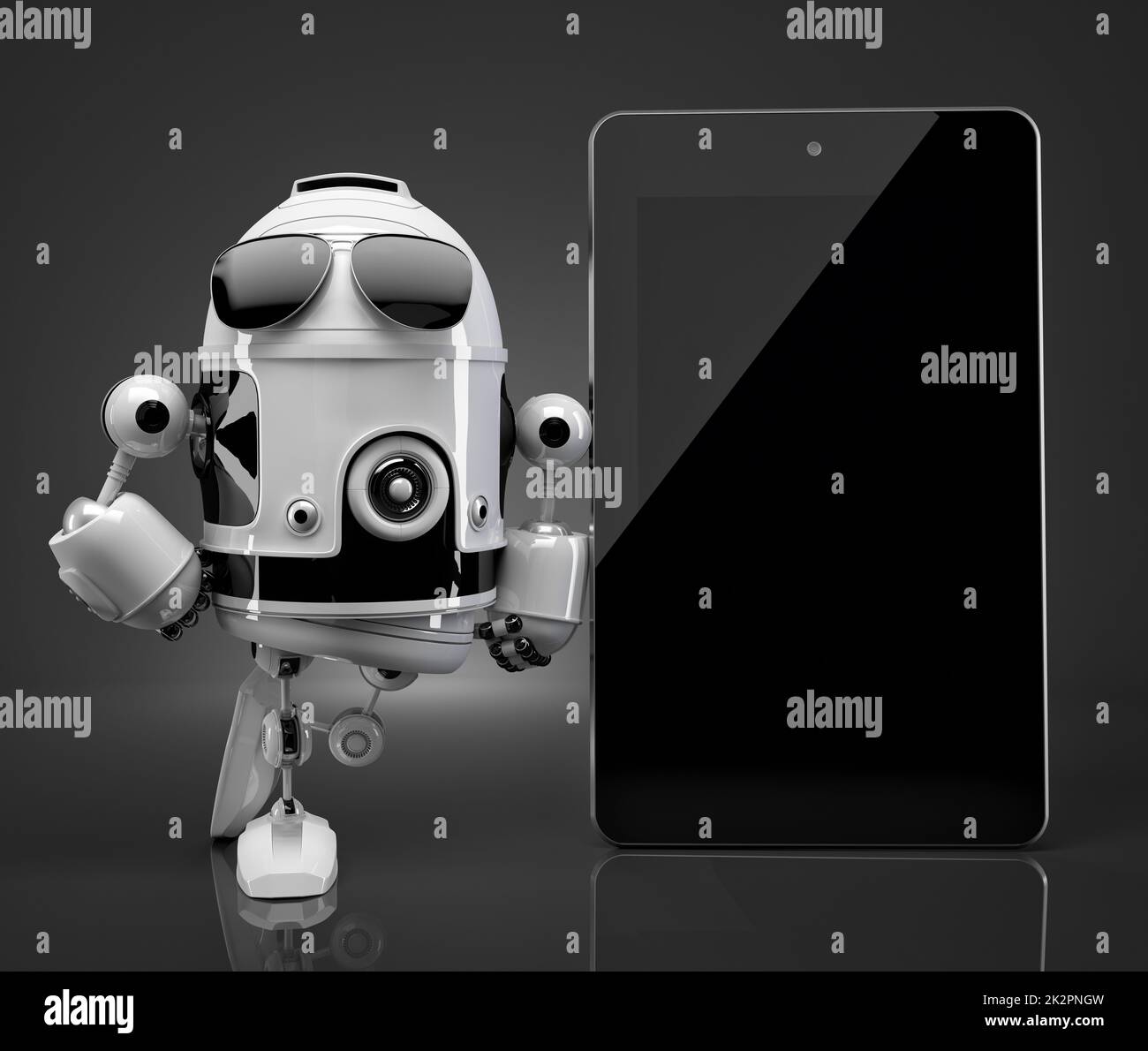 Robot blank screen tablet hi-res stock photography and images - Alamy