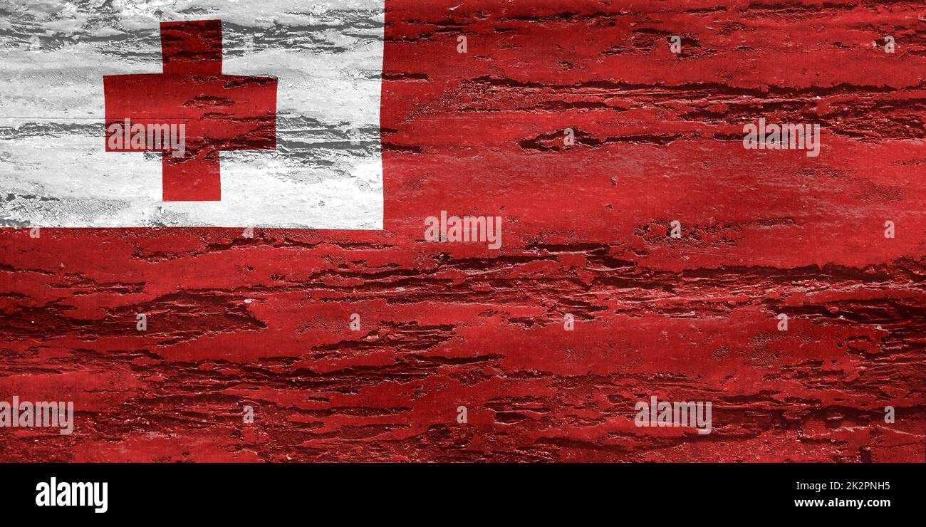 3D-Illustration of a Tonga flag - realistic waving fabric flag Stock ...