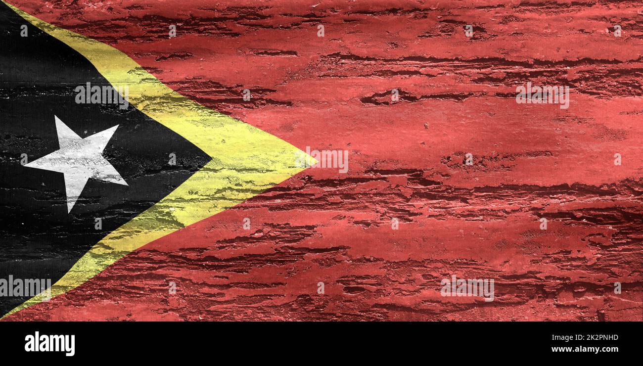 3D-Illustration of a East Timor flag - realistic waving fabric flag ...