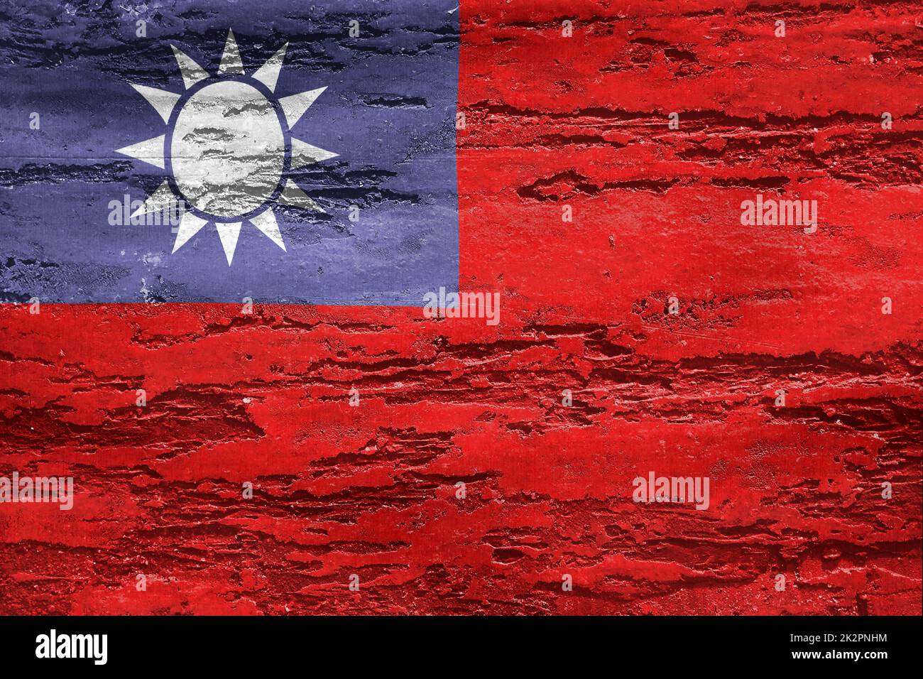 3D-Illustration of a Taiwan flag - realistic waving fabric flag Stock ...