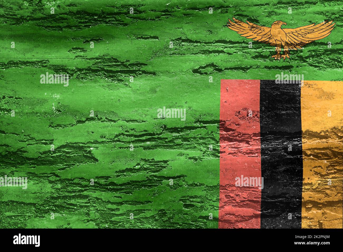 3D-Illustration of a Zambia flag - realistic waving fabric flag Stock ...