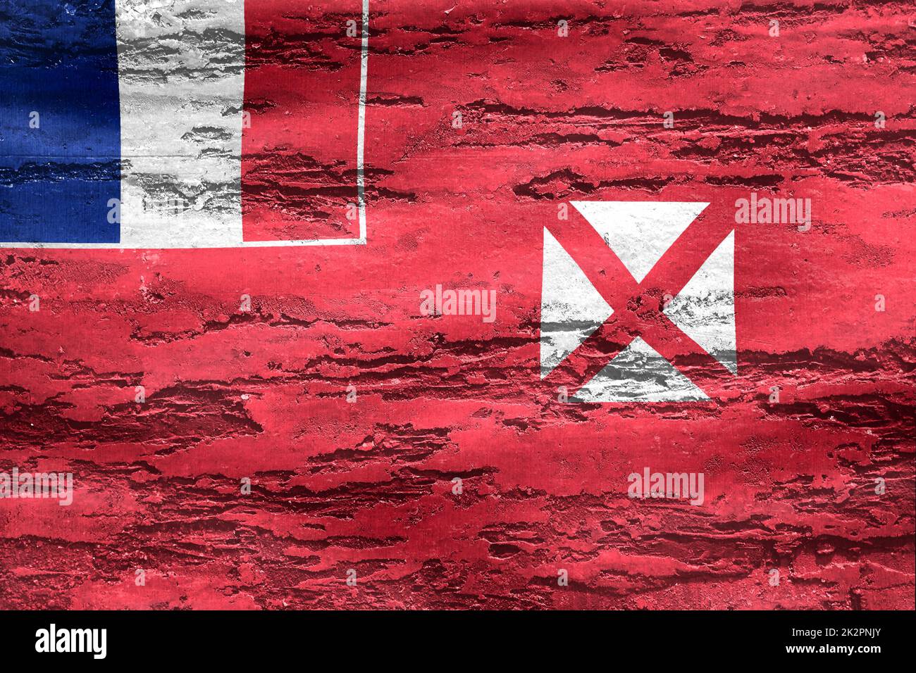 3D-Illustration of a Wallis and Futuna flag - realistic waving fabric ...