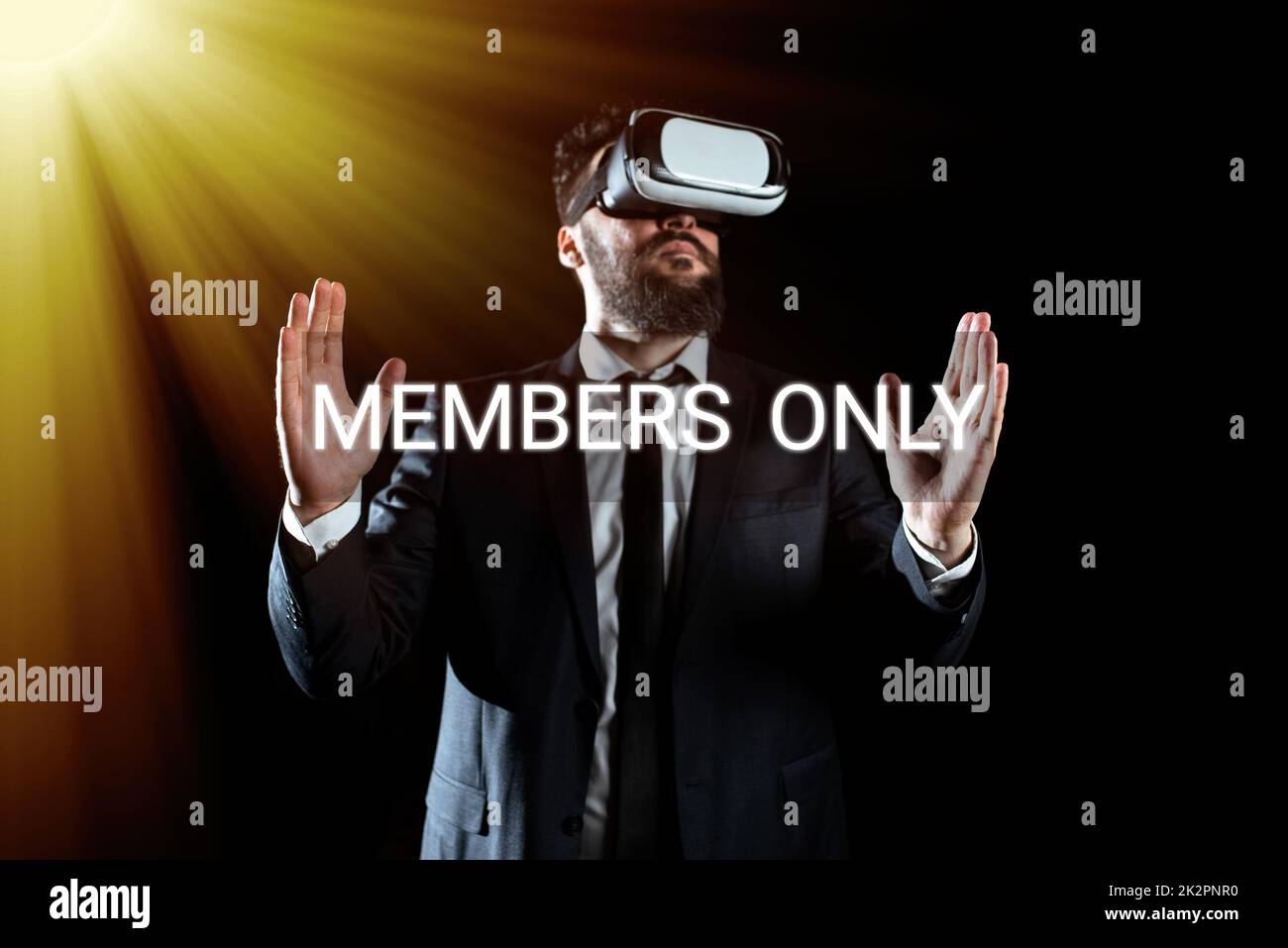 Text caption presenting Members Only. Word for Limited to an individual ...