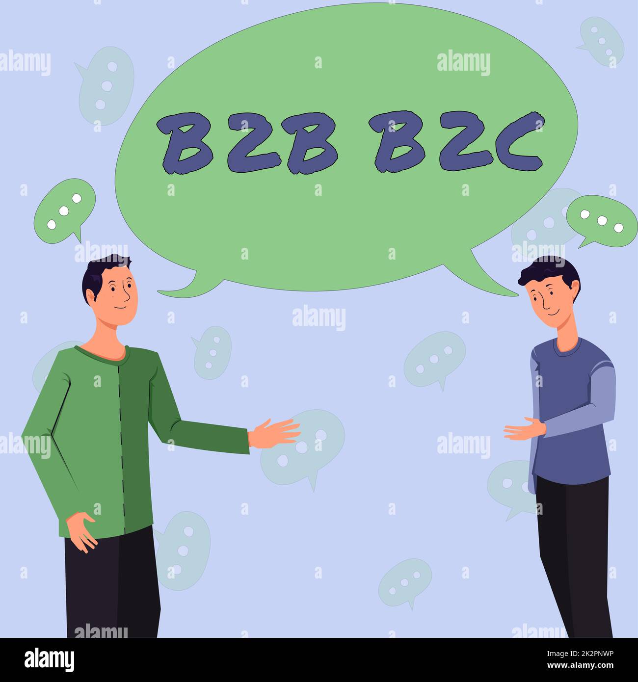 Text showing inspiration B2B B2C. Word Written on two types for sending ...