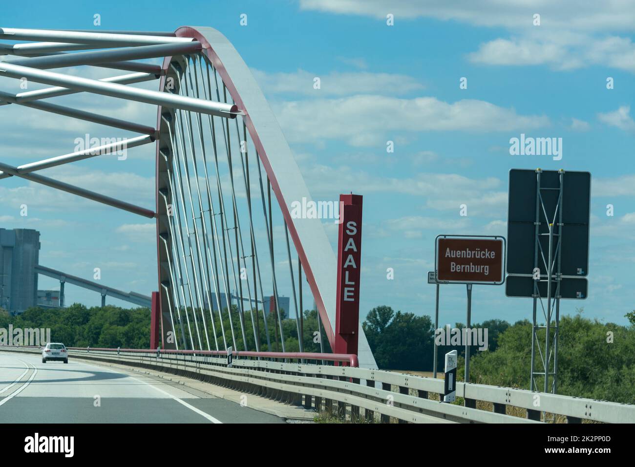 Motorway bridge over the river Saale Stock Photo - Alamy