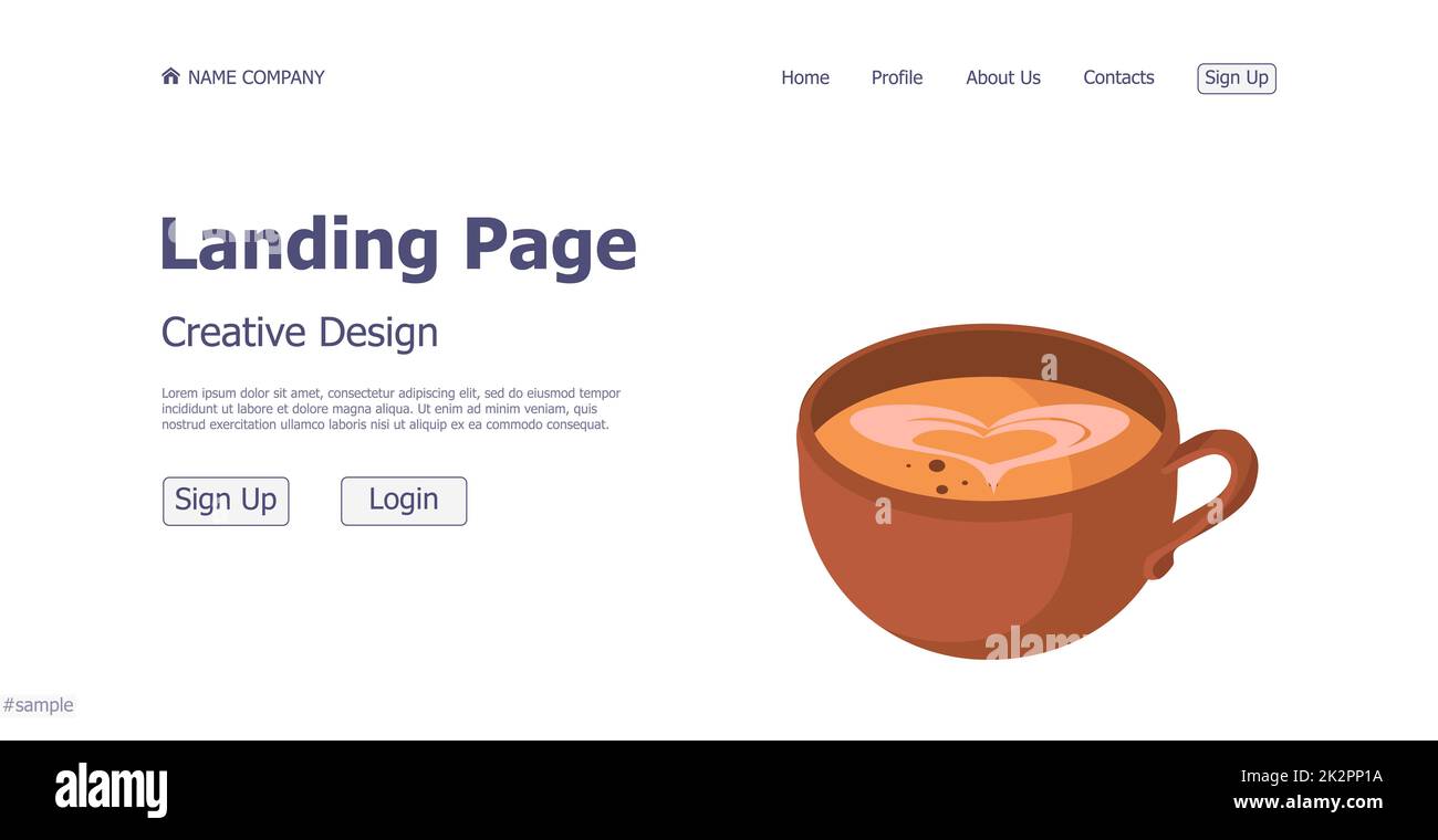 Website landing page coffee shop design concept - Vector Stock Photo ...