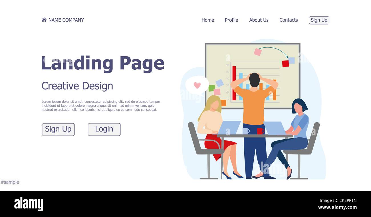 Website landing page business concept design concept - Vector Stock ...