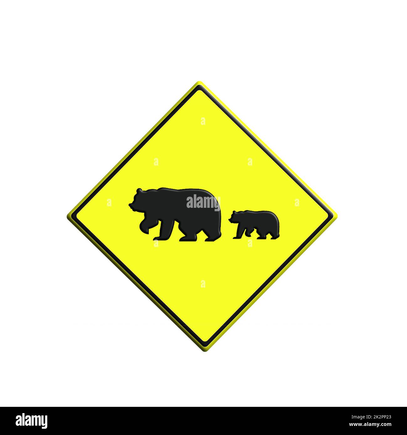 Bear warning sign national park Cut Out Stock Images & Pictures - Alamy