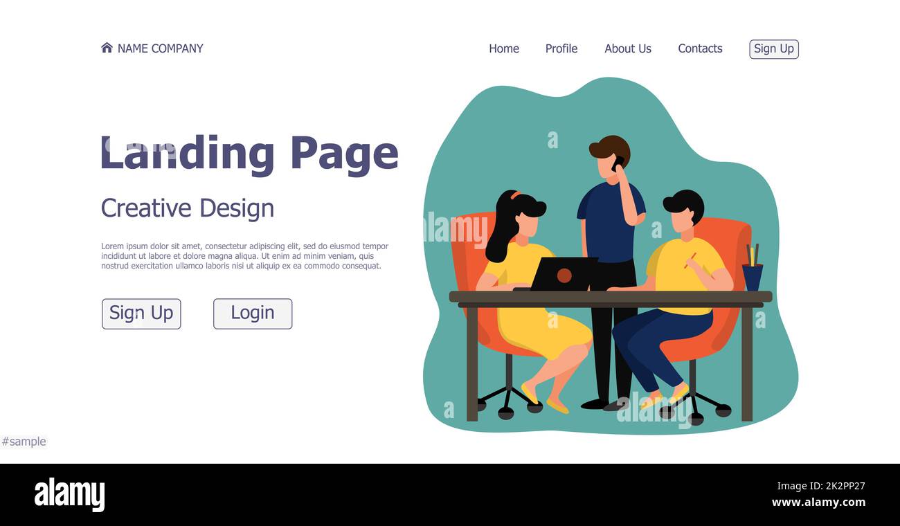 Design concept business concept negotiation website landing page ...